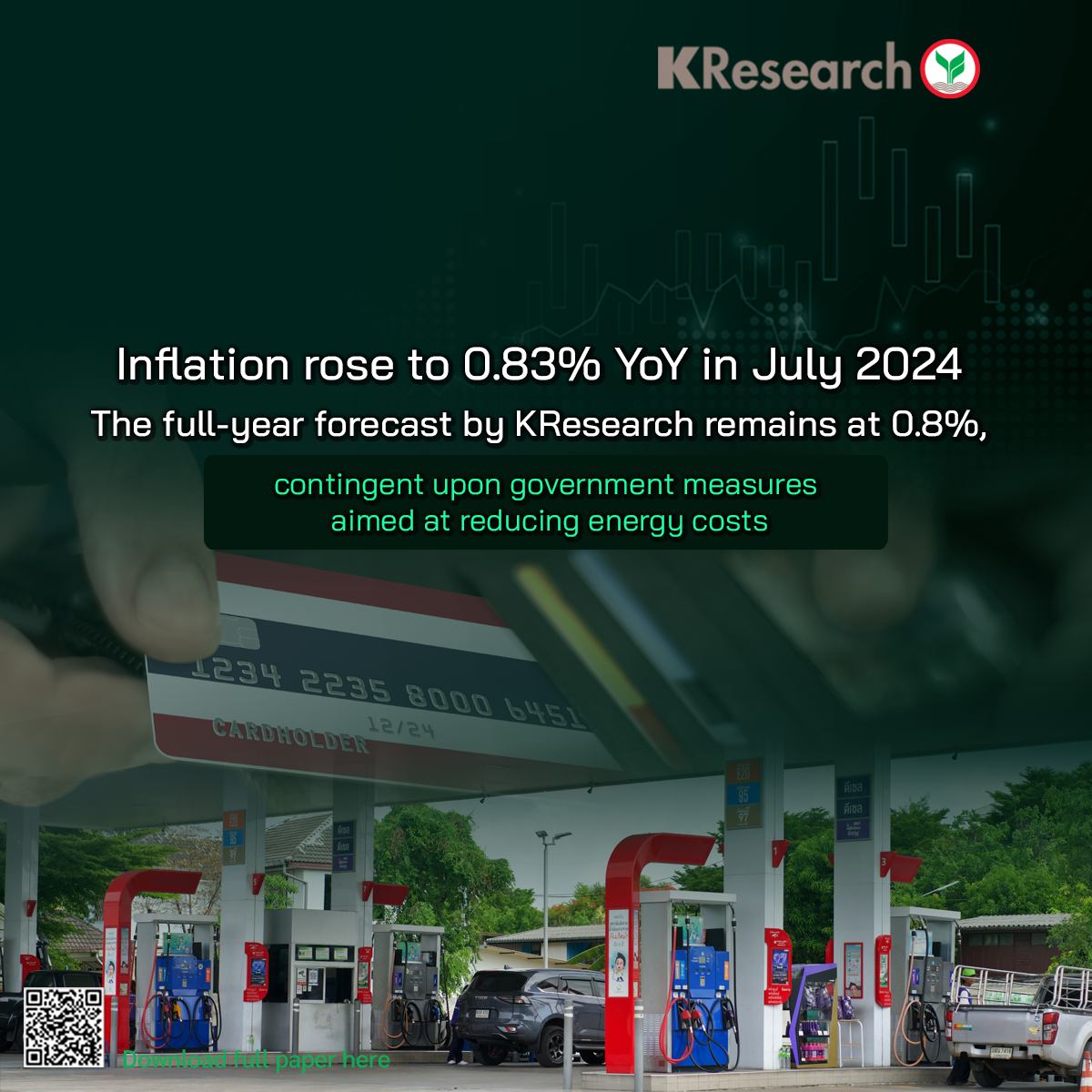Inflation rose to 0.83% YoY in July 2024. The full-year forecast by KResearch remains at 0.8% ...